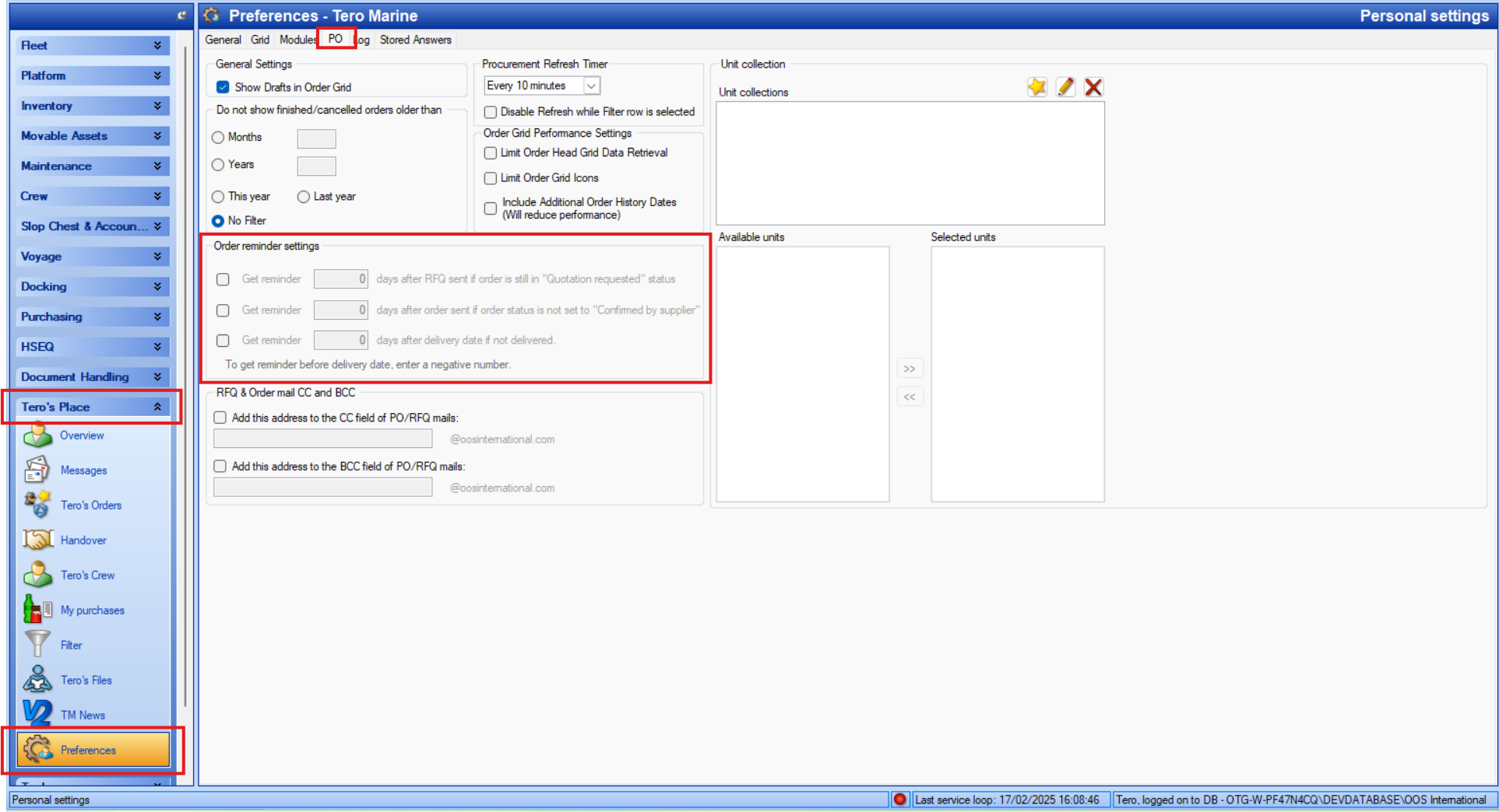 Order Reminder Functionality – Ocean Technologies Group