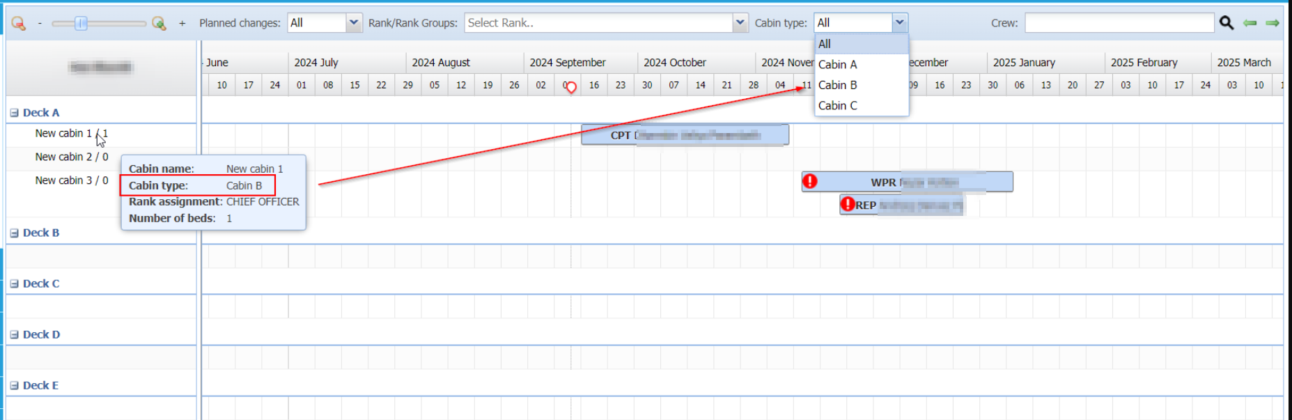 Onboard Module - Cabin allocation – Ocean Technologies Group