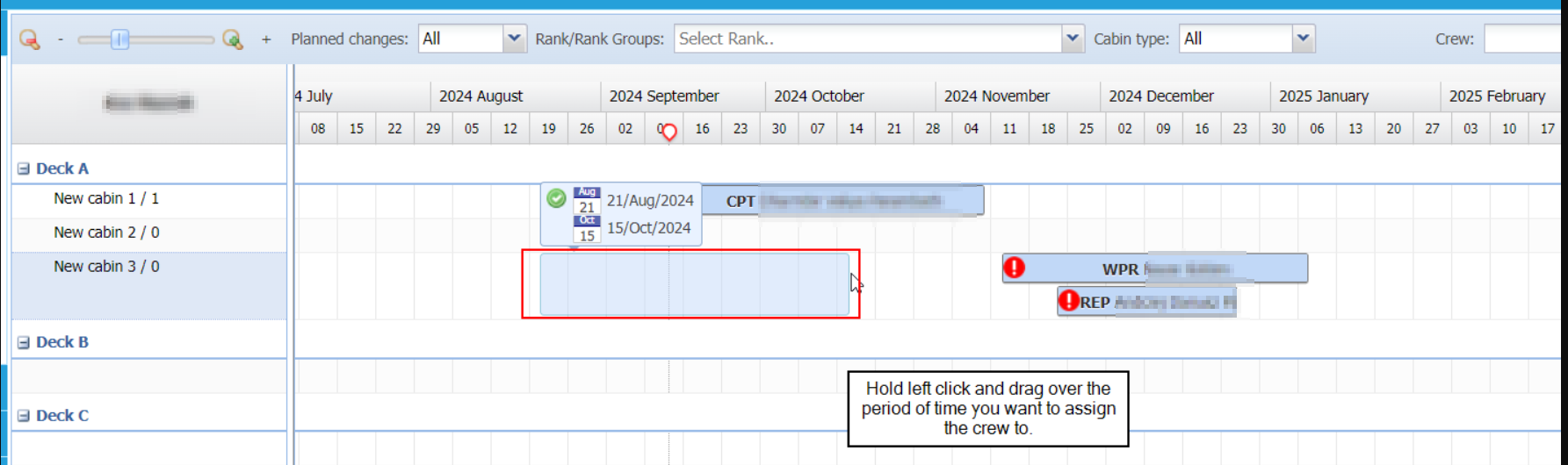 Onboard Module - Cabin allocation – Ocean Technologies Group