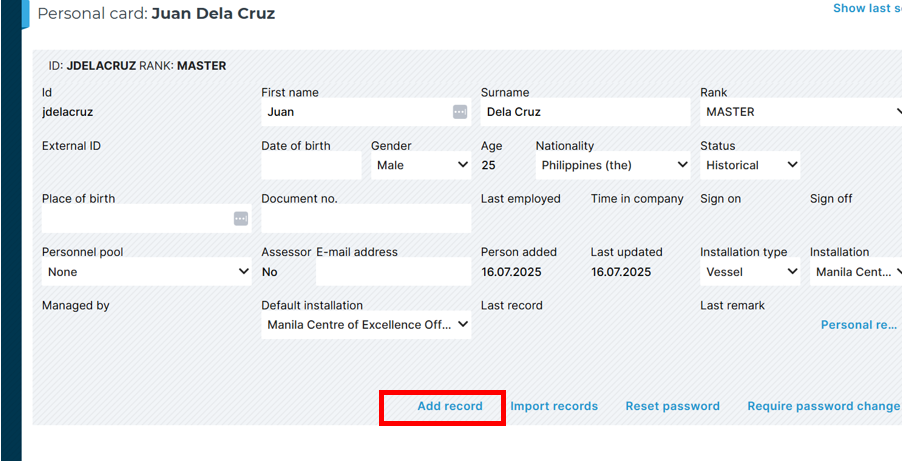 How to add a Sea Service record of a Crew to Ocean Learning Platform ...