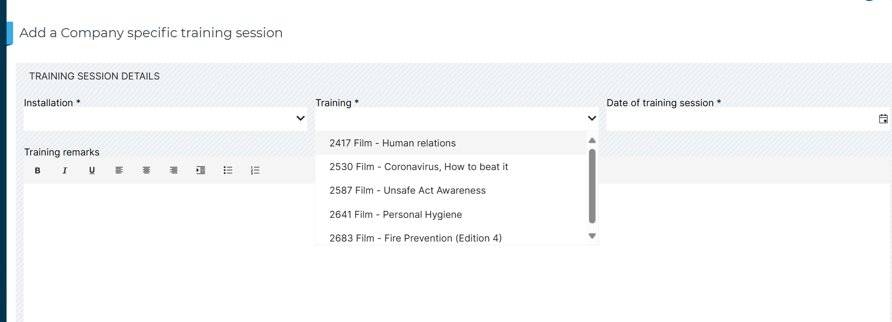 How to add Training Record, Training Drills, Company Specific Training ...