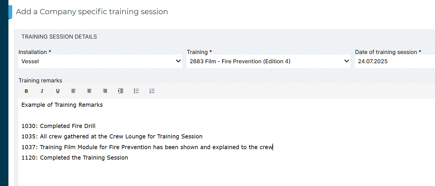 How to add Training Record, Training Drills, Company Specific Training ...
