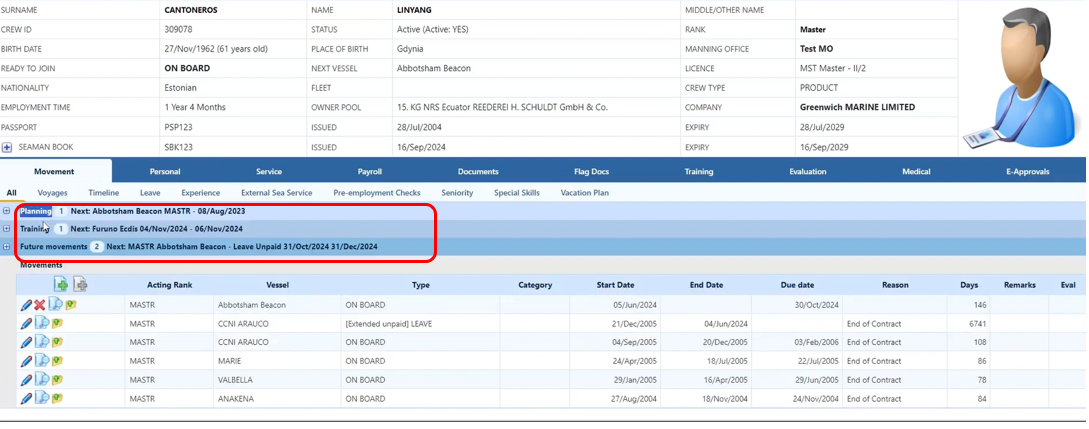How to Use the Crew Movements on Compas? – Ocean Technologies Group