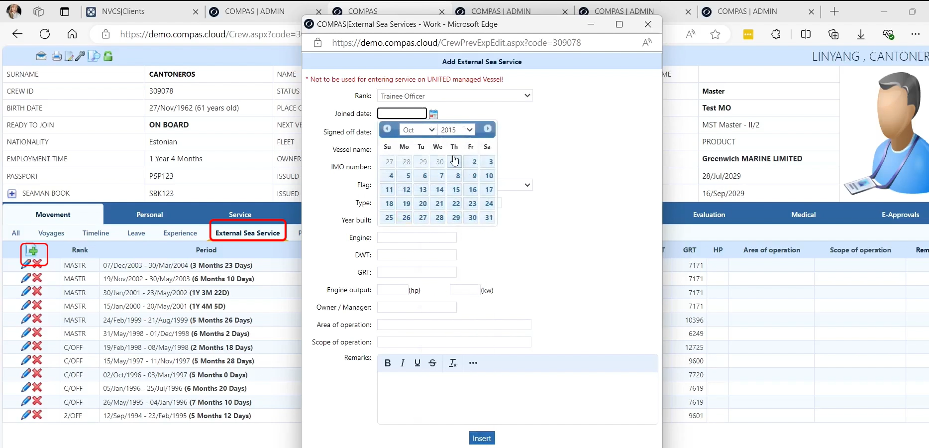 How to Add External Sea Service on Compas? – Ocean Technologies Group